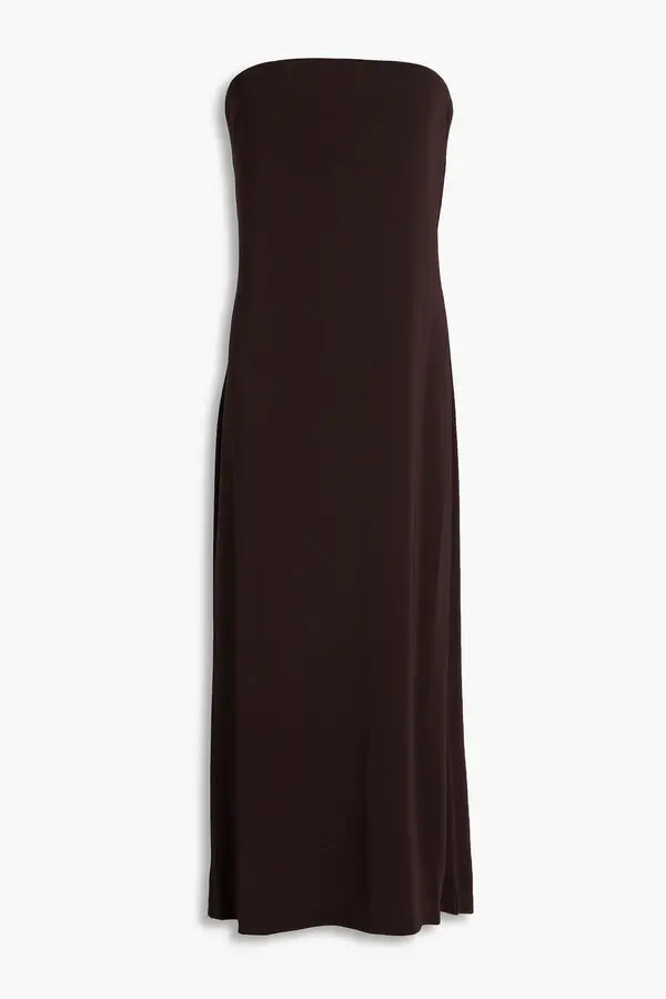 Tibi Harlow Strapless Jersey Midi Dress