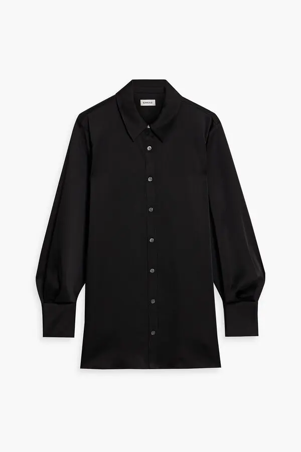 Simkhai Olsen Satin-crepe Shirt - Black