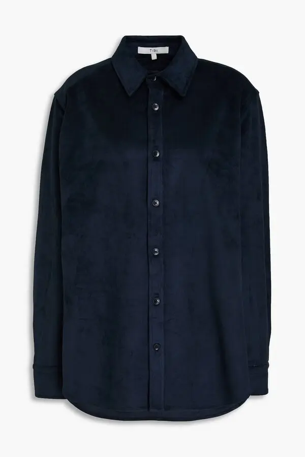 Tibi Brushed Synthetic Button-down Shirt