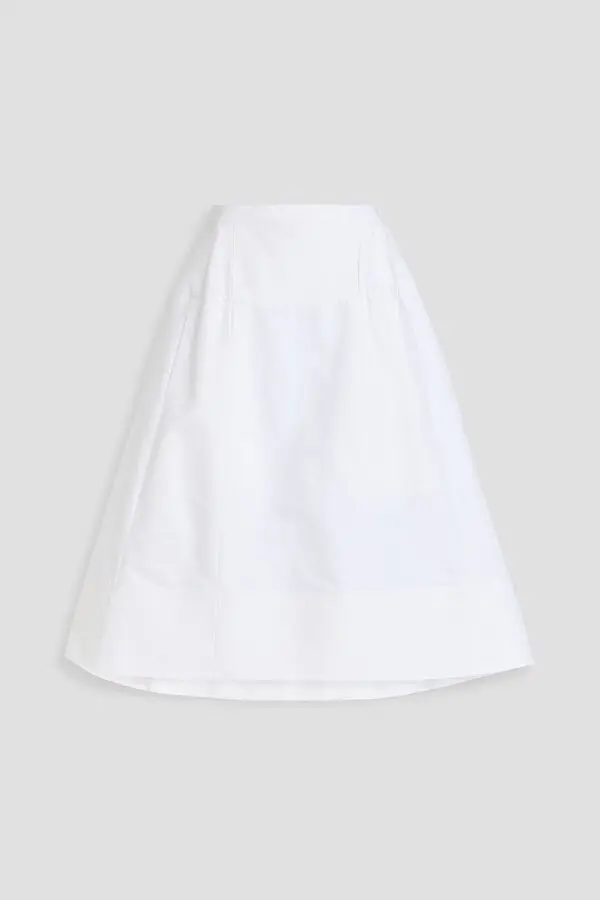 Tibi Cotton-poplin Midi Skirt
