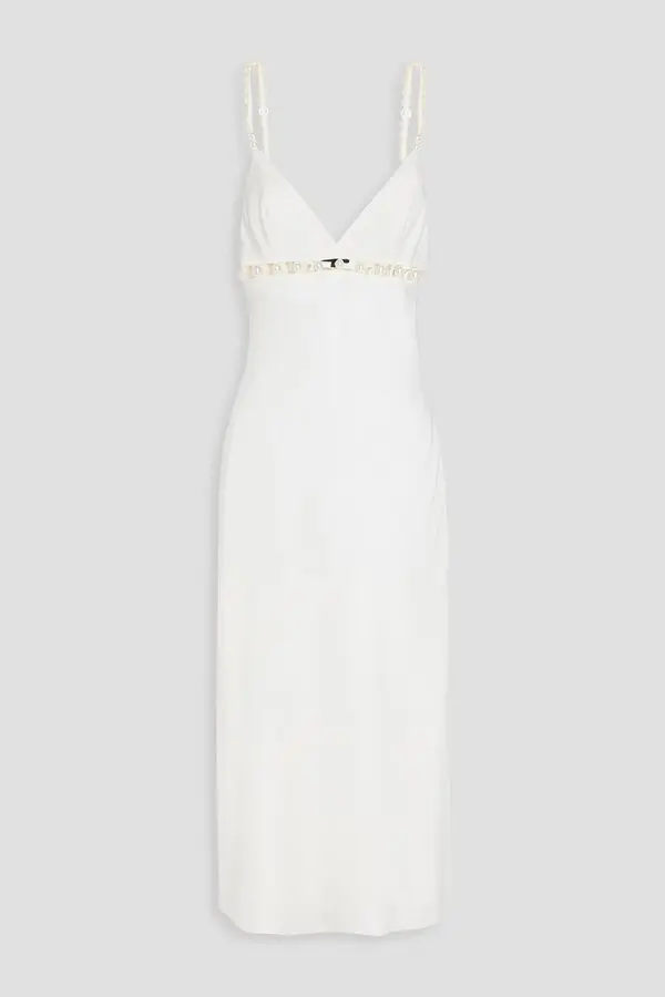 Retrofete Elodie Embellished Satincrepe Midi Dress