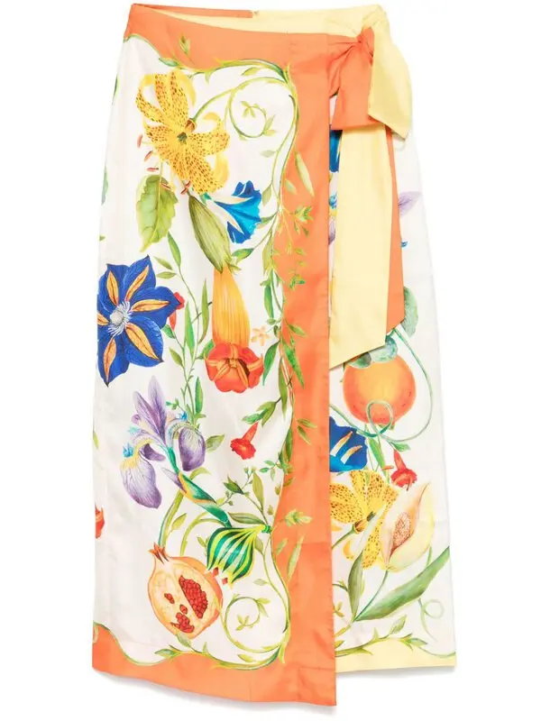 ALEMAIS Flores Midi Skirt