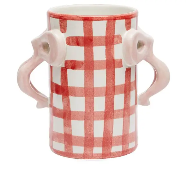 DAMSON MADDER Gingham Bow Vase