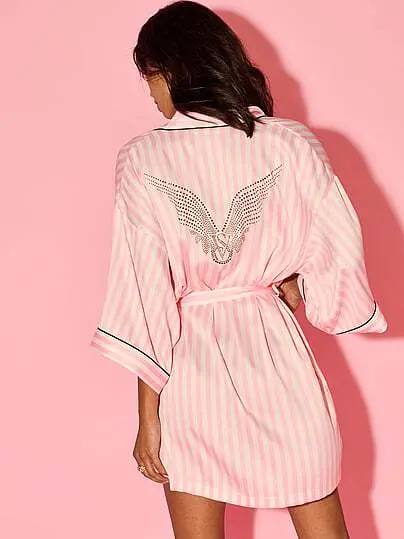 Victoria's Secret Satin Short Piped Robe