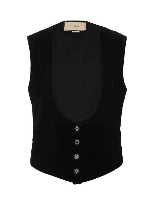 Gucci Stretch Velvet Vest - Black | Editorialist