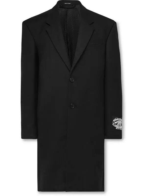 Acne Studios Oversized Wool-twill Blazer With Logo Appliqu