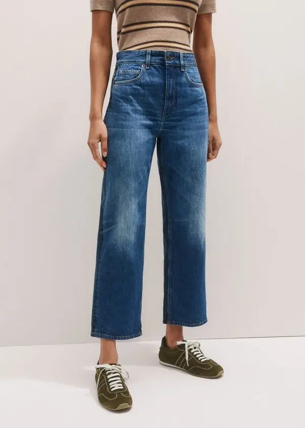 ME+EM Two-tone Straight Crop Jean