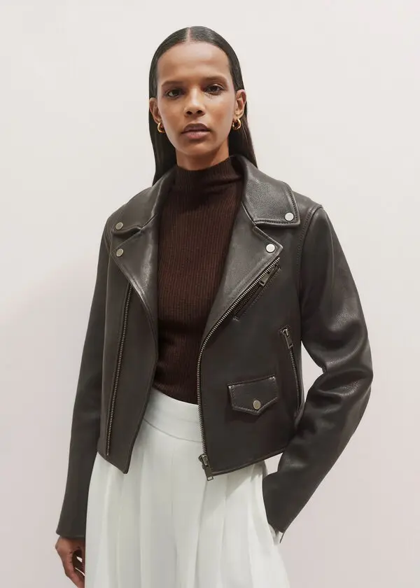 ME+EM Cropped Biker Jacket