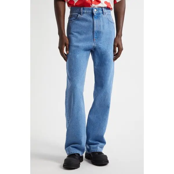 Marni Stonewashed Organic Cotton Wide Leg Jeans - Cobalt