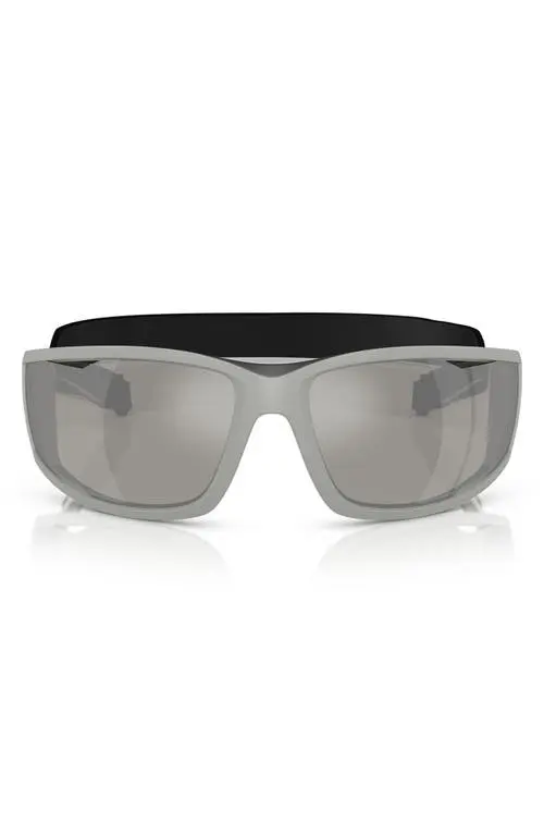 Prada 85mm Rectangular Sunglasses - Grey Silver