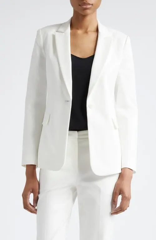 Emporio Armani One-button Cotton-blend Blazer - Off White