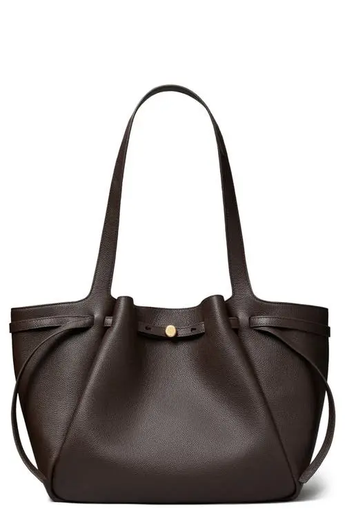 Tory Burch Leather Romy Tote - Deep Brown