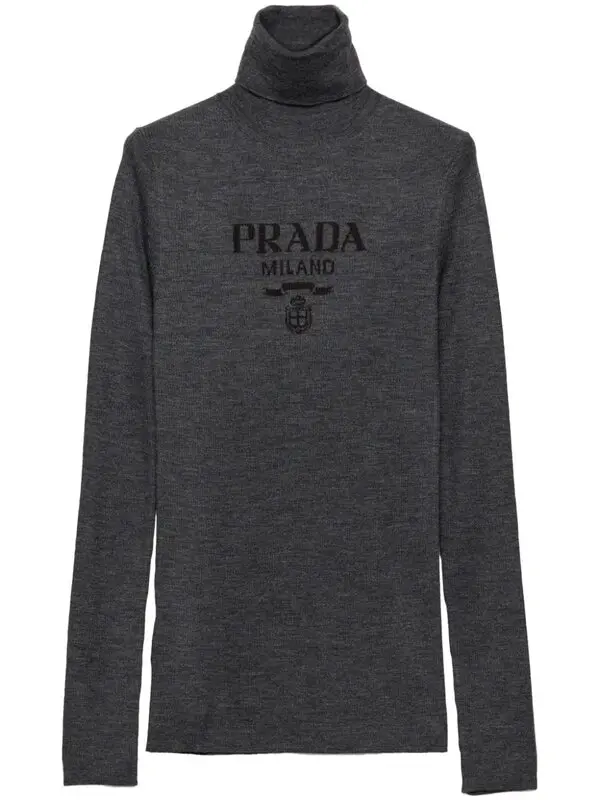 Prada Wool Turtleneck Sweater - Grey