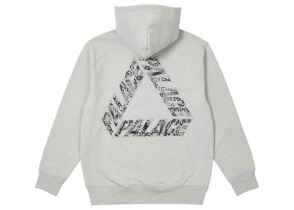 PALACE P3 Snake Applique Hood - Grey Marl