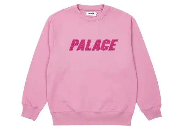 PALACE Iridescent Applique Crew - Ultra Mauve