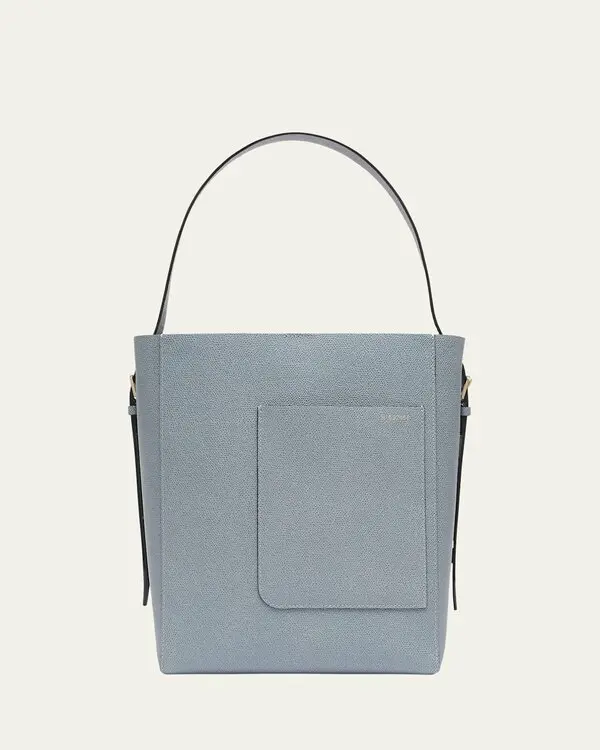VALEXTRA Secchiello Medium Bucket Bag - Niagara Blue