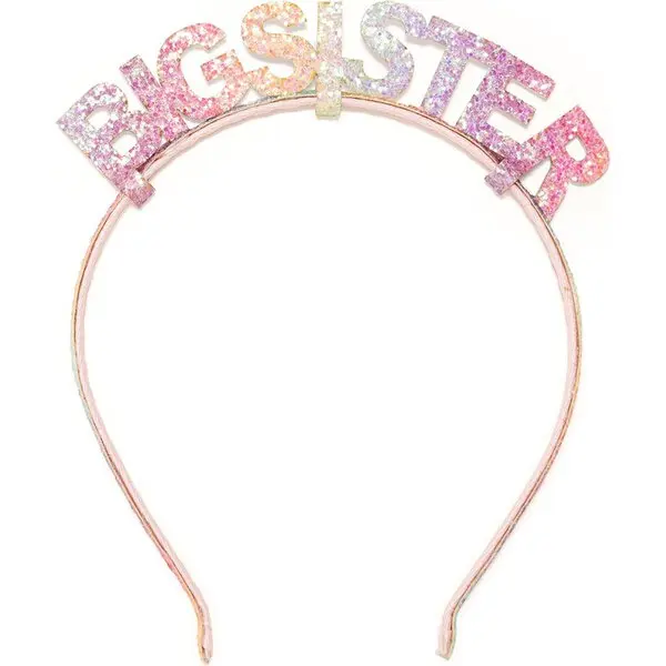 SWEET WINK Pastel Rainbow Big Sister Headband - Multicolor