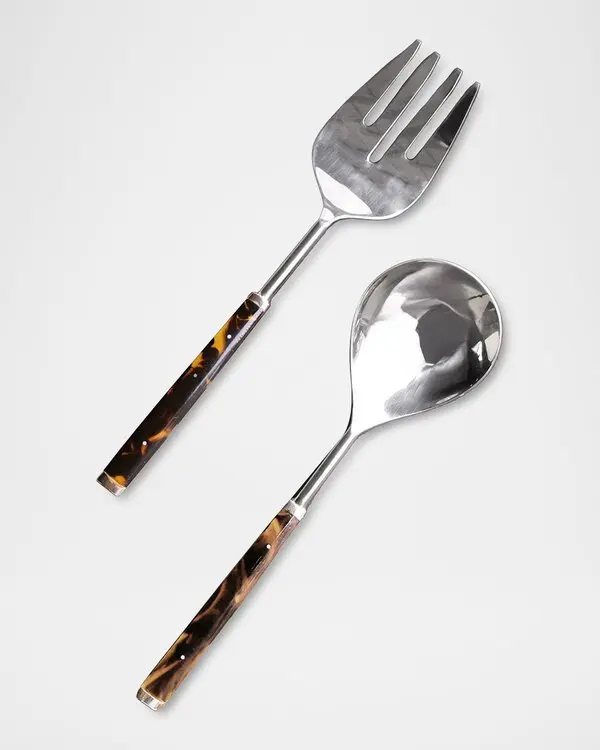 BEATRIZ BALL 2-piece Vida Tortoise And Stainless Salad Servers