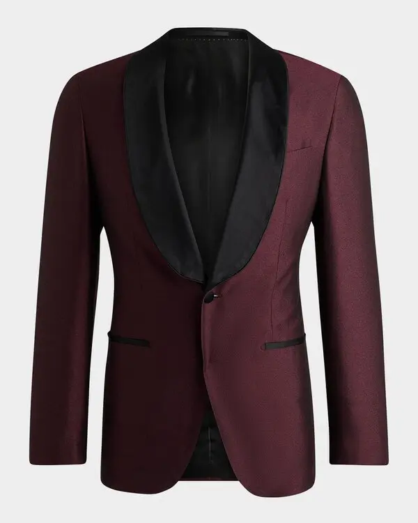 Hugo Boss Heston Silk Shawl Lapel Tuxedo Jacket - Dark Purple