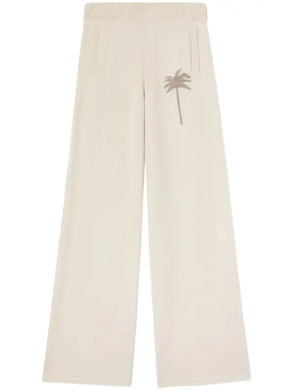 Palm Angels Palm Tree Knitted Trousers - Neutrals