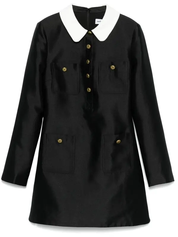 SELF-PORTRAIT Contrast-collar Mini Dress