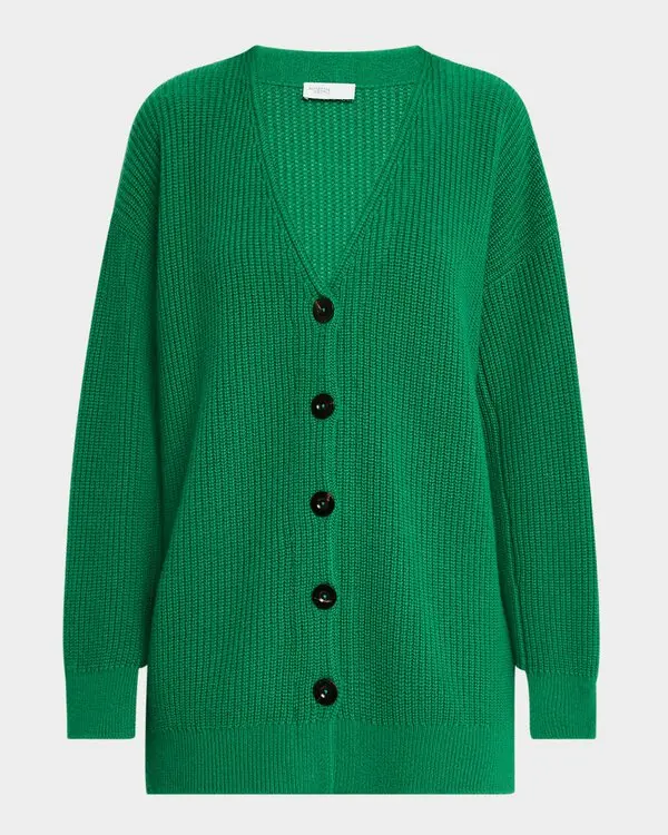 Rosetta Getty Wool-cashmere Sheer Rib Long-sleeve Top