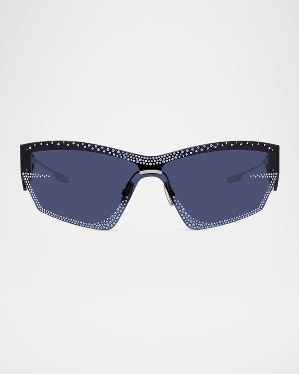 Givenchy Strass Embellished Square Shield Sunglasses