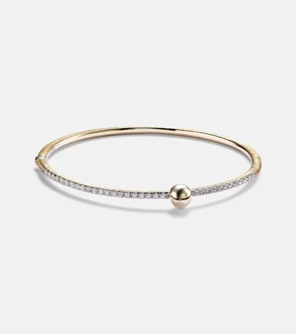 RAINBOW K Ball 14kt Yellow Diamond Bangle