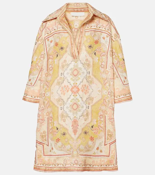 Zimmermann Wylie Printed Linen Tunic - Multicoloured