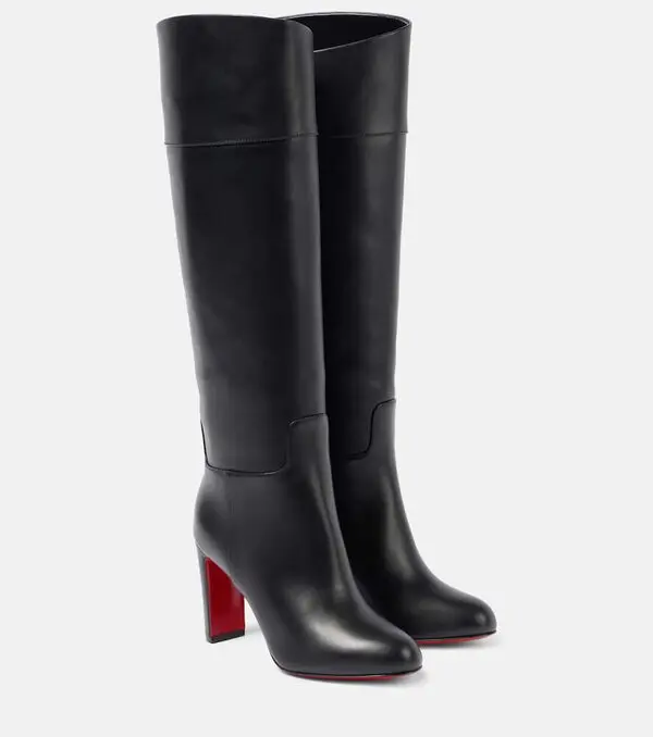 CHRISTIAN LOUBOUTIN Loo Botta 85 Leather Knee-high Boots - Black