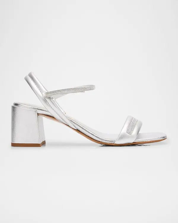 PEDRO GARCIA Metallic Block Heel Sandals