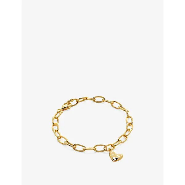 Monica Vinader Heart-shaped Vermeil Sterling-silver Bracelet - Yellow Gold