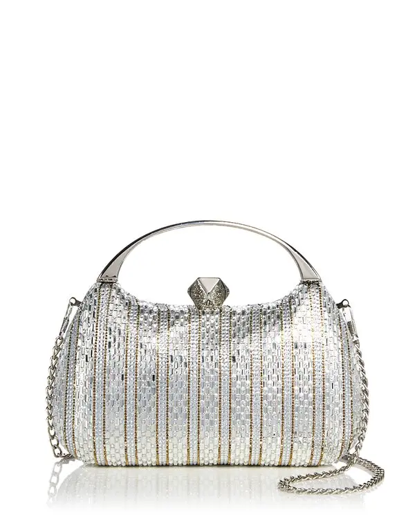 Aqua Crystal Minaudiere Clutch