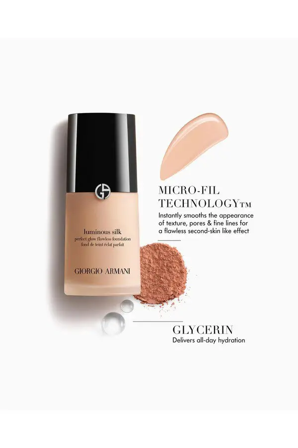 Giorgio Armani 5.2 Light To Medium Peach, Luminous Silk Perfect Glow Flawless Foundation - Multicolor