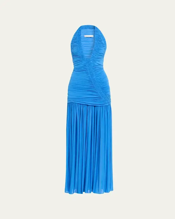Christopher Esber Orion Ruched Gown - Blue