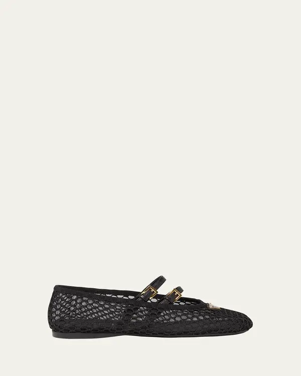 Prada Mesh Ballet Flats - Nero