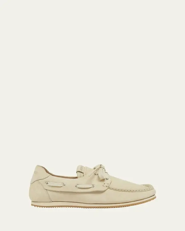 Jacquemus Moc-toe Leather Boat Shoes - Pale Yellow