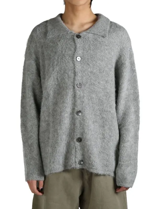 THE ELDER STATESMAN Thistle Cardigan - Grey