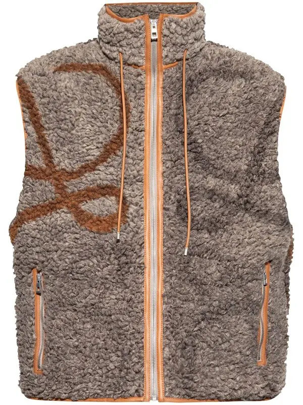 Loewe Anagram Fleece Gilet - Neutrals