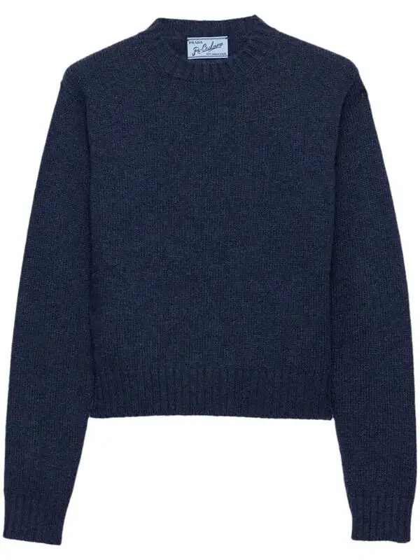 Prada Ribbed Re-cashmere Sweater - Blue | Editorialist