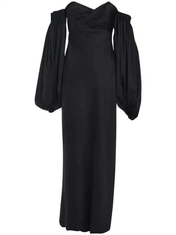 fitted lace wedding dress So Online AU Women's Olive Satin Off Shoulder Midi Dress, AU6 US2 main image 1