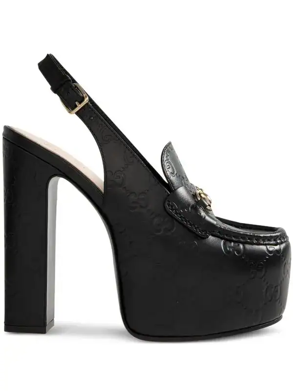 Gucci 145mm Ottavia Platform Pumps - Black | Editorialist