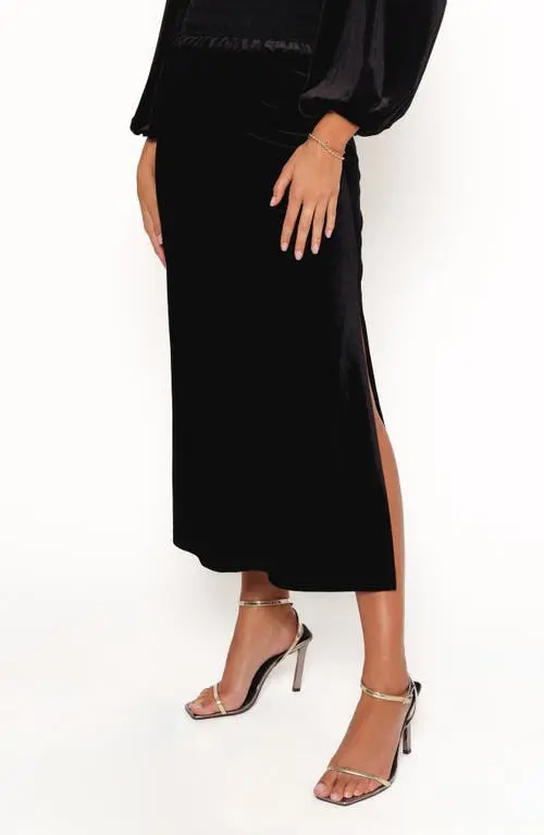 PETAL & PUP Raelynn Velvet Midi Skirt