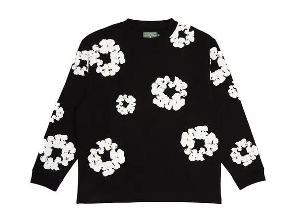 DENIM TEARS Long Sleeve Cotton Wreath T-shirt - Black