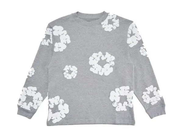 DENIM TEARS Long Sleeve Cotton Wreath T-shirt - Grey