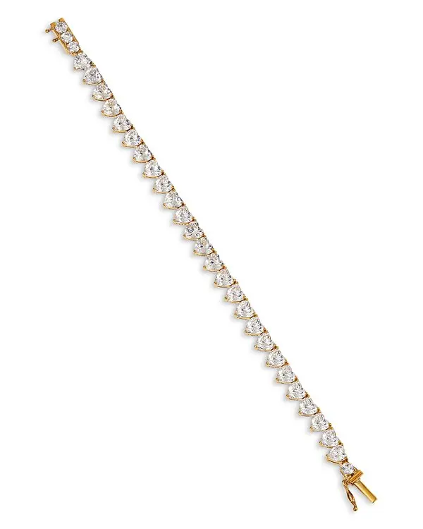 Nadri Real Love Heart Zirconia Flex Bracelet - Gold