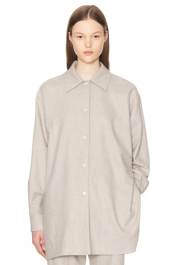 THE ROW Komako Shirt - Light Pebble
