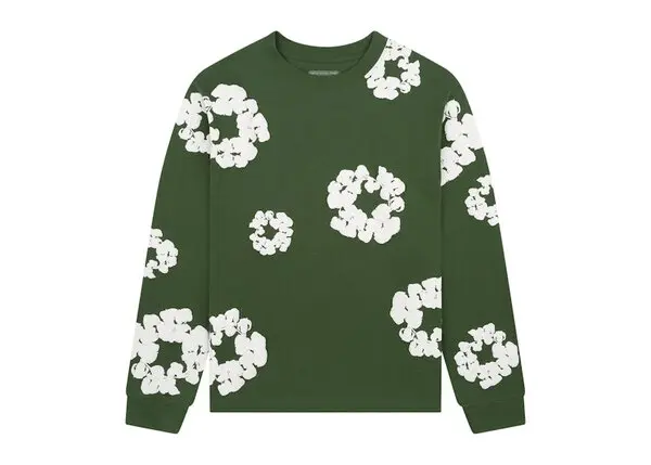 DENIM TEARS Long Sleeve Cotton Wreath T-shirt - Green