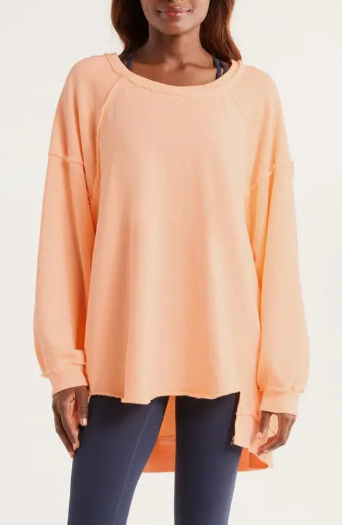 Free People One To Beat Oversize Pullover - Pastel Peach