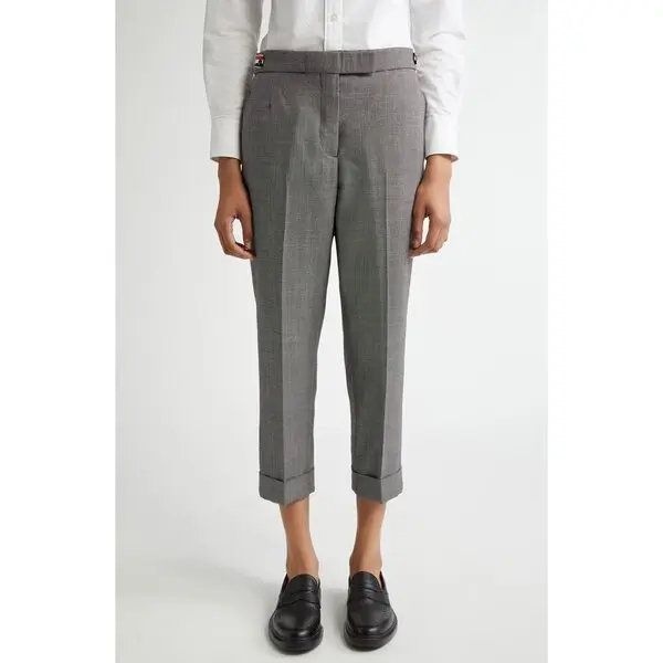 Thom Browne Low-rise Slim Fit Wool Piqué Pants